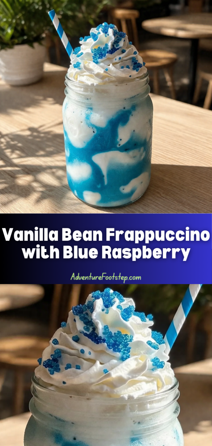 Vanilla Bean Frappuccino with Blue Raspberry: A Bright, Creamy Drink ...